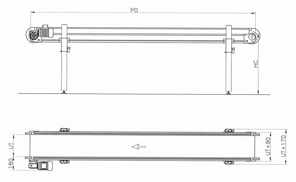 Linear conveyor belt P2100 - IBC Plastic